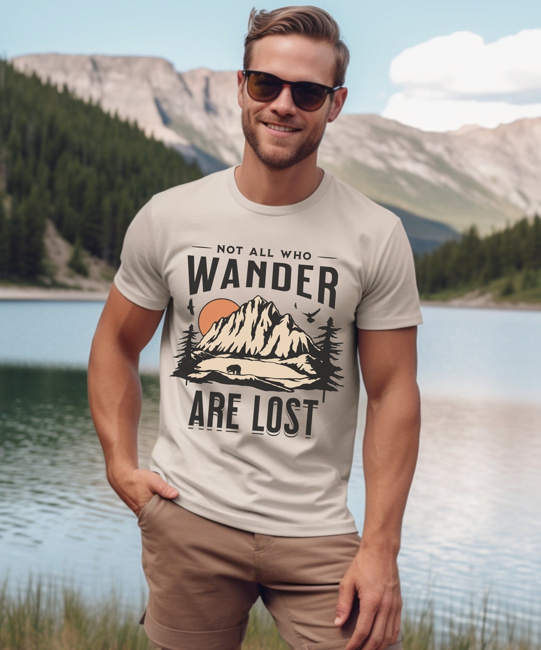 Not All Who Wander Are Lost Mens Shirt Gift for Him Retro Hiker Shirt ...