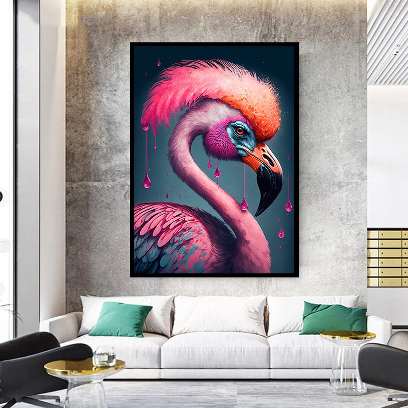 Flamingo Canvas Wall Art Pink Flamingo Canvas Print Art Pink - Etsy