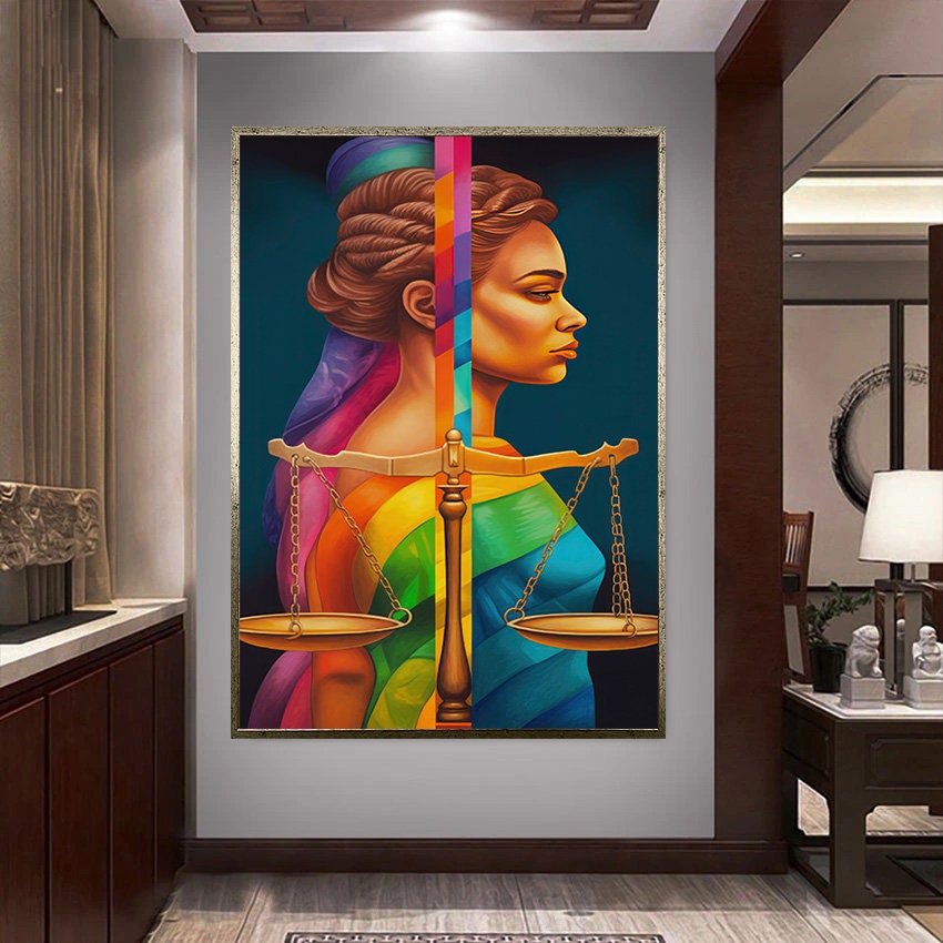 Wall Art Goddess of Justice Canvas Painting Goddess Canvas - Etsy