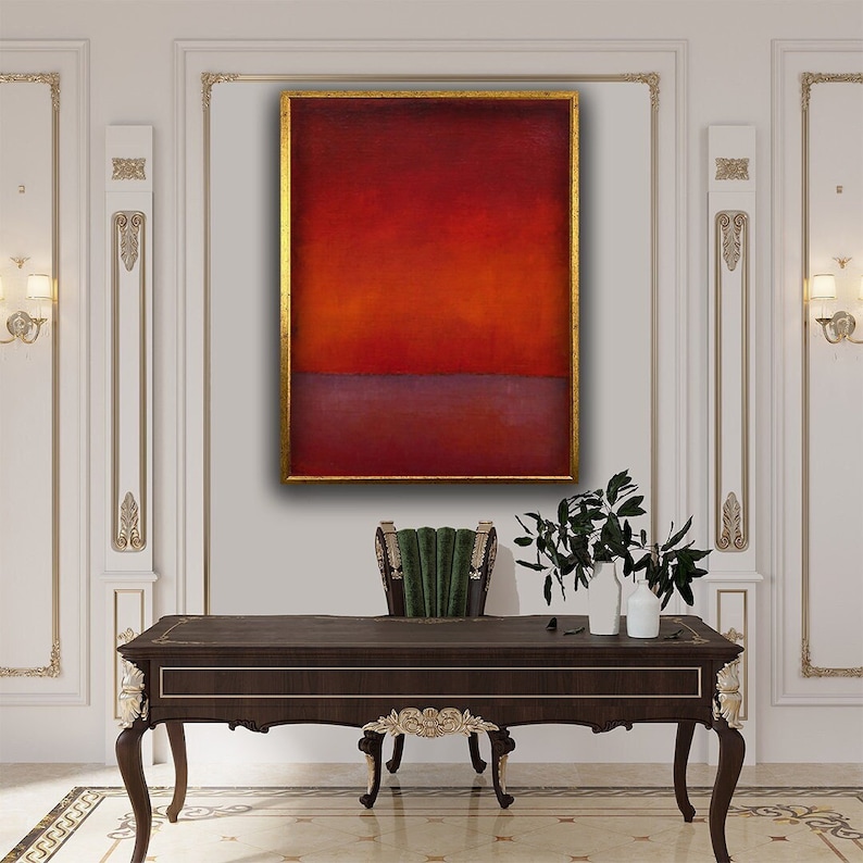 Mark Rothko Reproduction dart mural sur toile abstraite rouge et ...