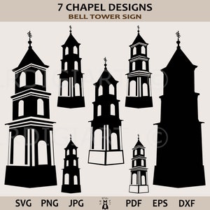 Bell Tower Chapel Sign Bundle Chapel SVG Religious Building PNG Jpg ...