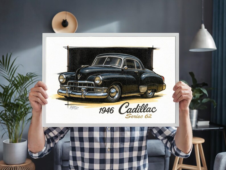 1946 Cadillac Series 62 Printable Art, Vintage Car Poster Download - Etsy