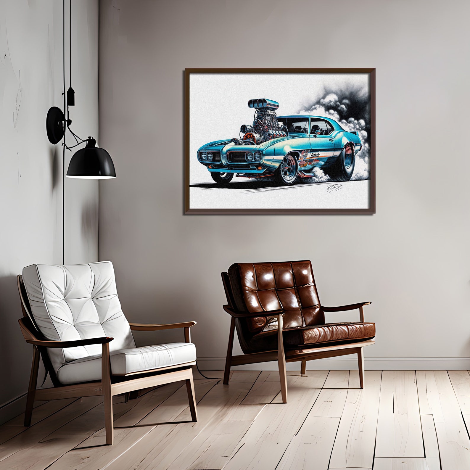 1969 Pontiac Firebird Hot Rod CARTOON CAR PRINT - Etsy