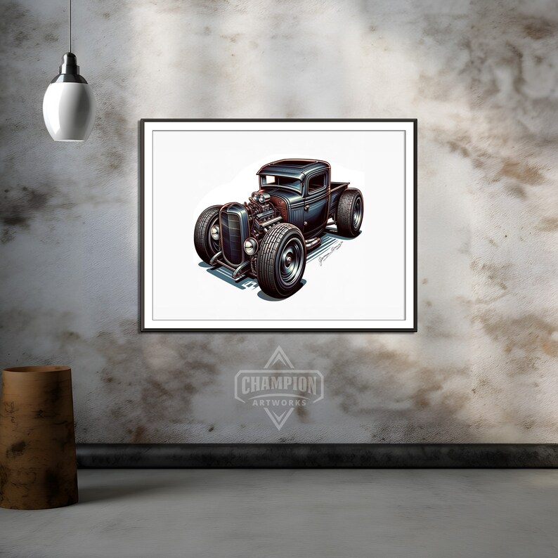 1932 Ford Rat Rod Cartoon - WALL ART PRINTABLE - Etsy