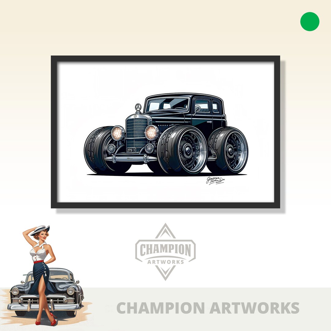 1930 Mercedes-benz 770 Hot Rod Art Print (digital Download) - Etsy