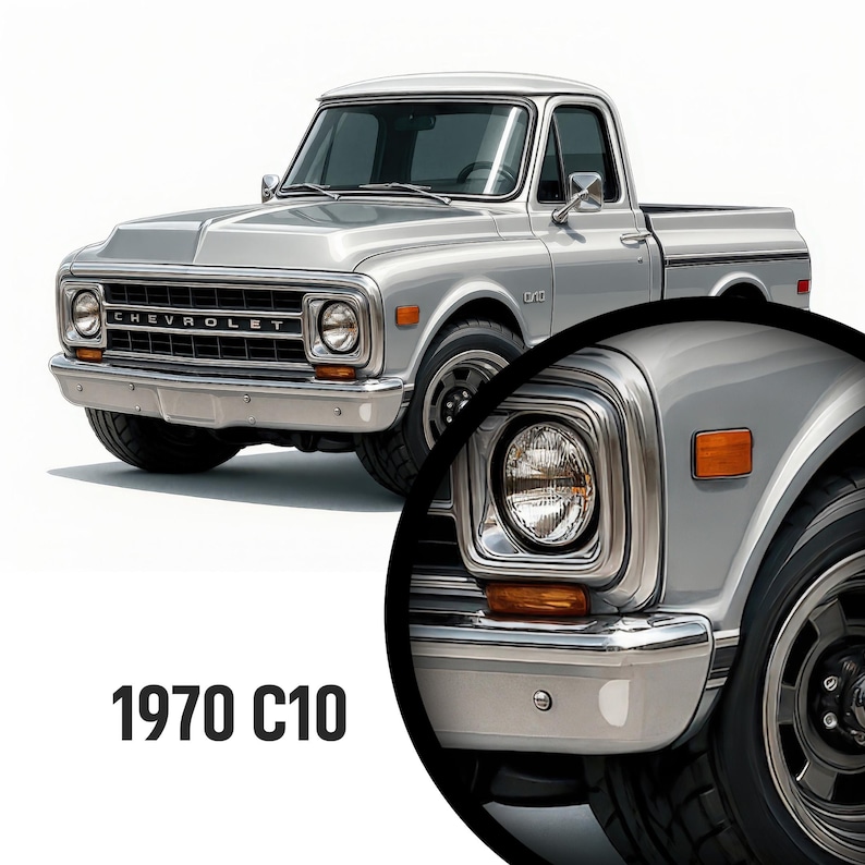1970 Chevy C10 Truck Poster, Printable Classic Pickup Art Print - Etsy
