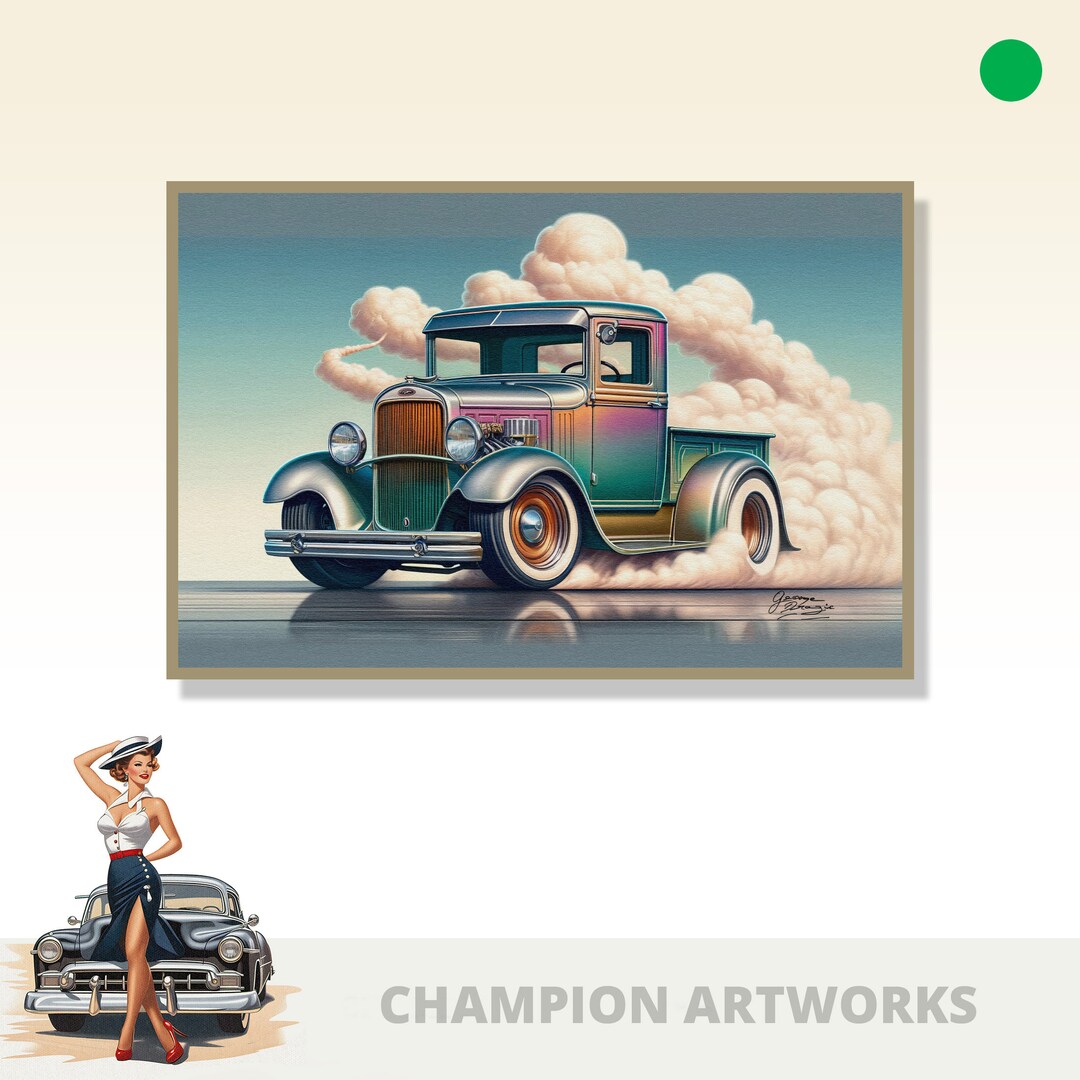 Cartoon Chibi Truck for Kid's Room - 1929 Ford Pickup - Etsy