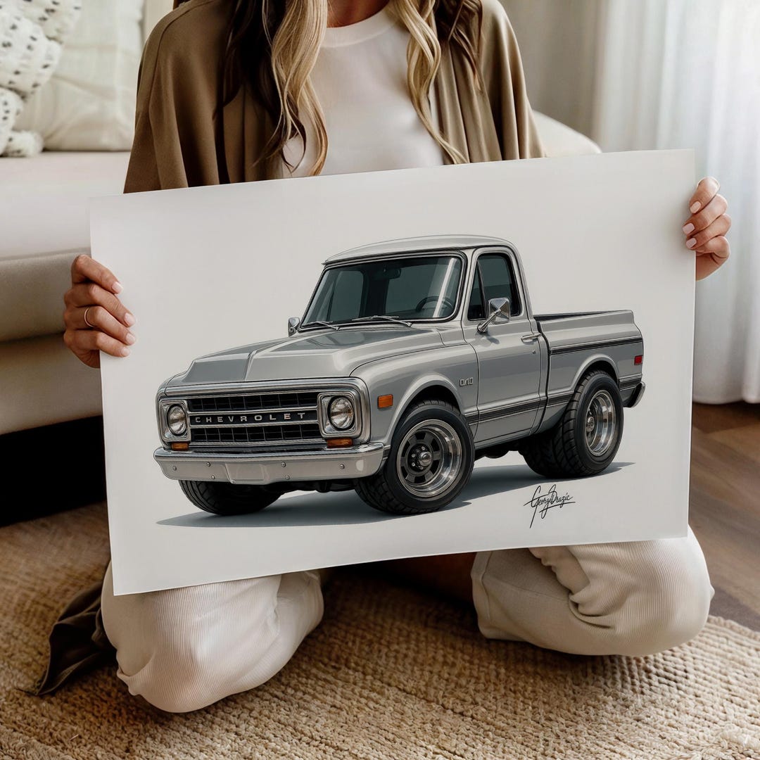 1970 Chevy C10 Truck Poster, Printable Classic Pickup Art Print - Etsy