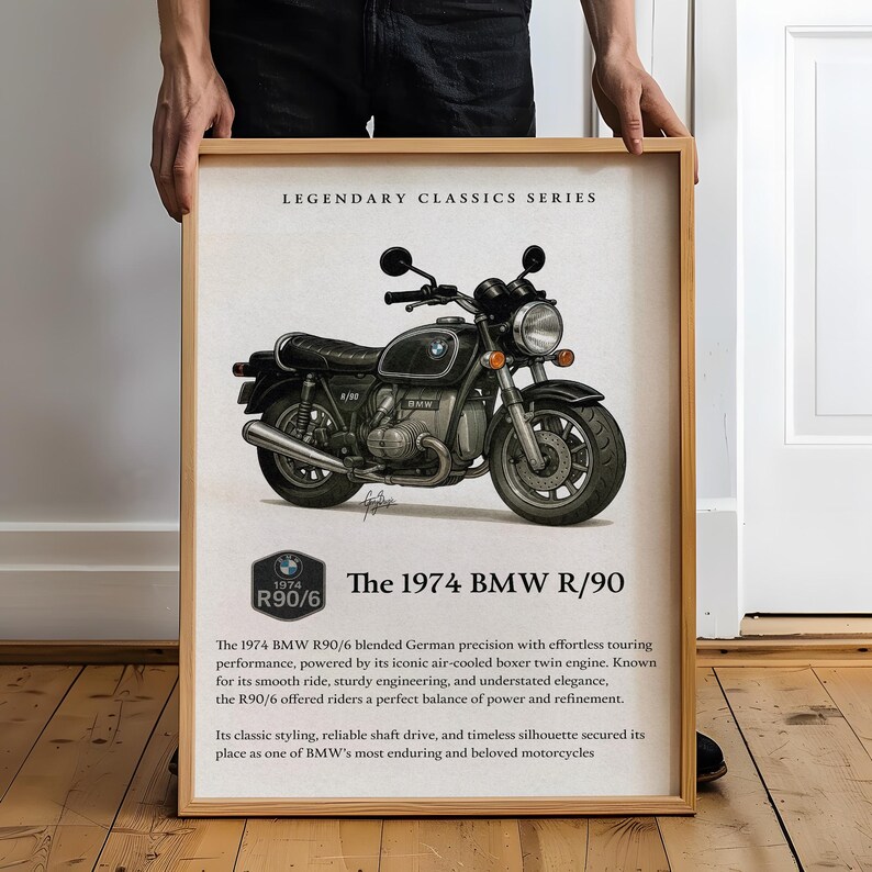 1974 BMW R90/6 Motorcycle Art Print, Vintage Bike Poster - Etsy