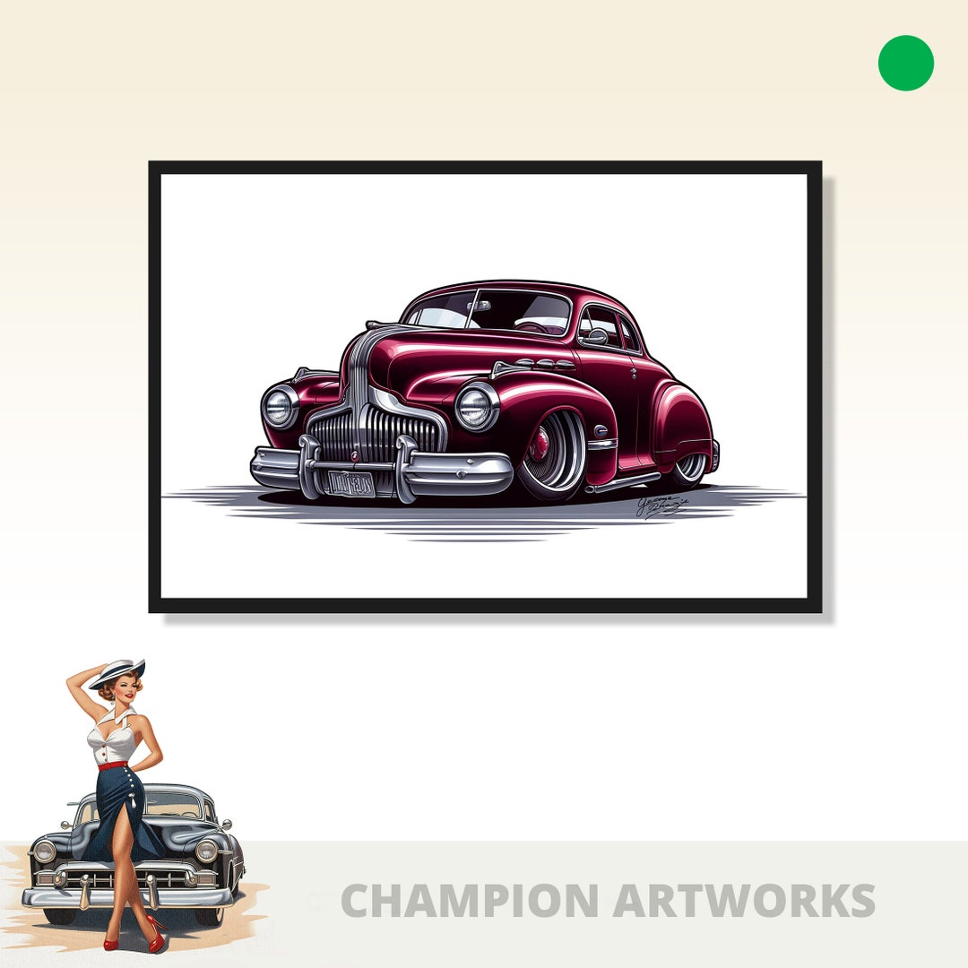 1941 Buick Roadmaster - Cartoon Style Printable Art - Etsy