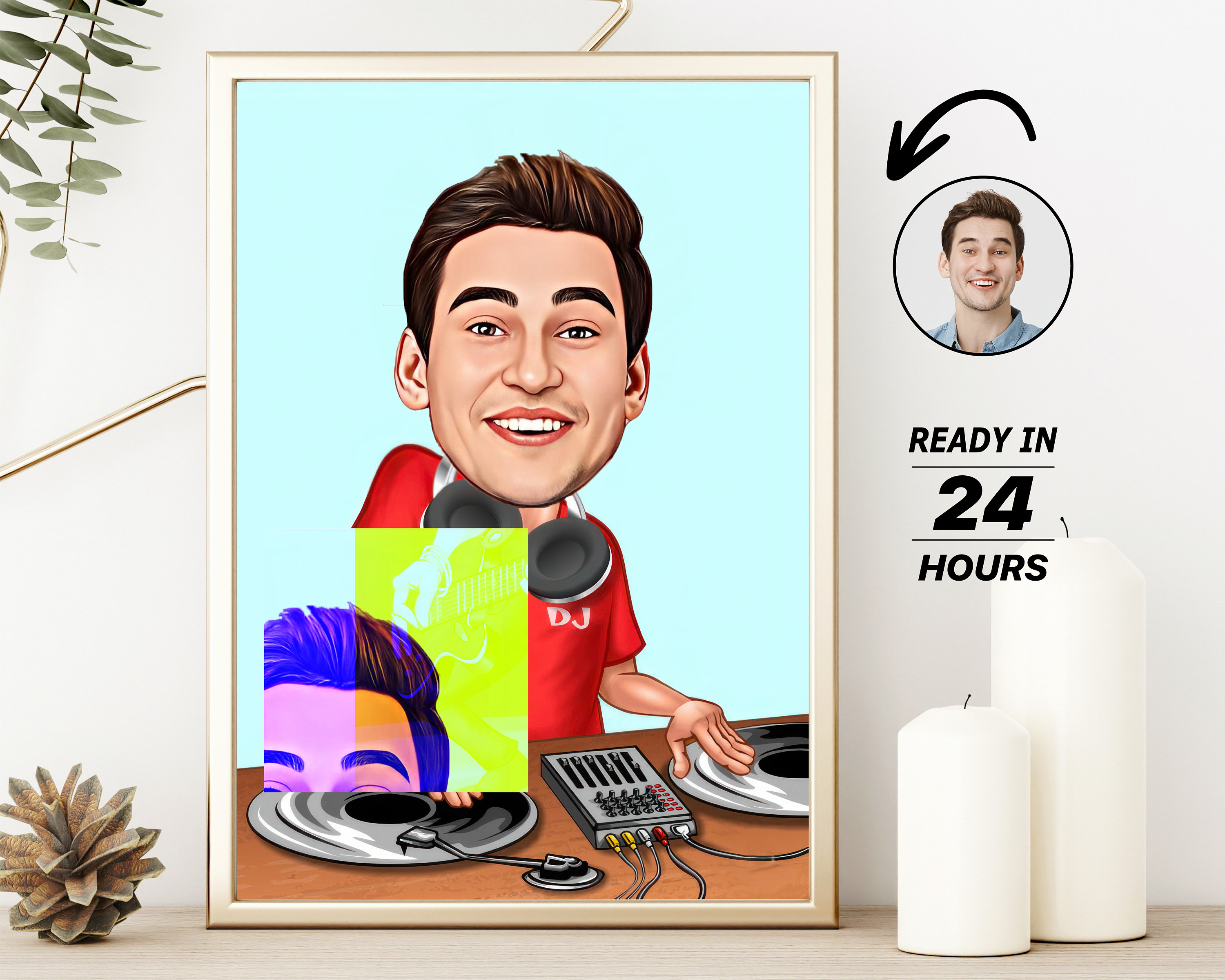 Personalized DJ Cartoon Portrait Custom DJ Caricature Drawing - Etsy