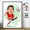 Footballer Player Canvas, Custom Football Caricature Poster for ...