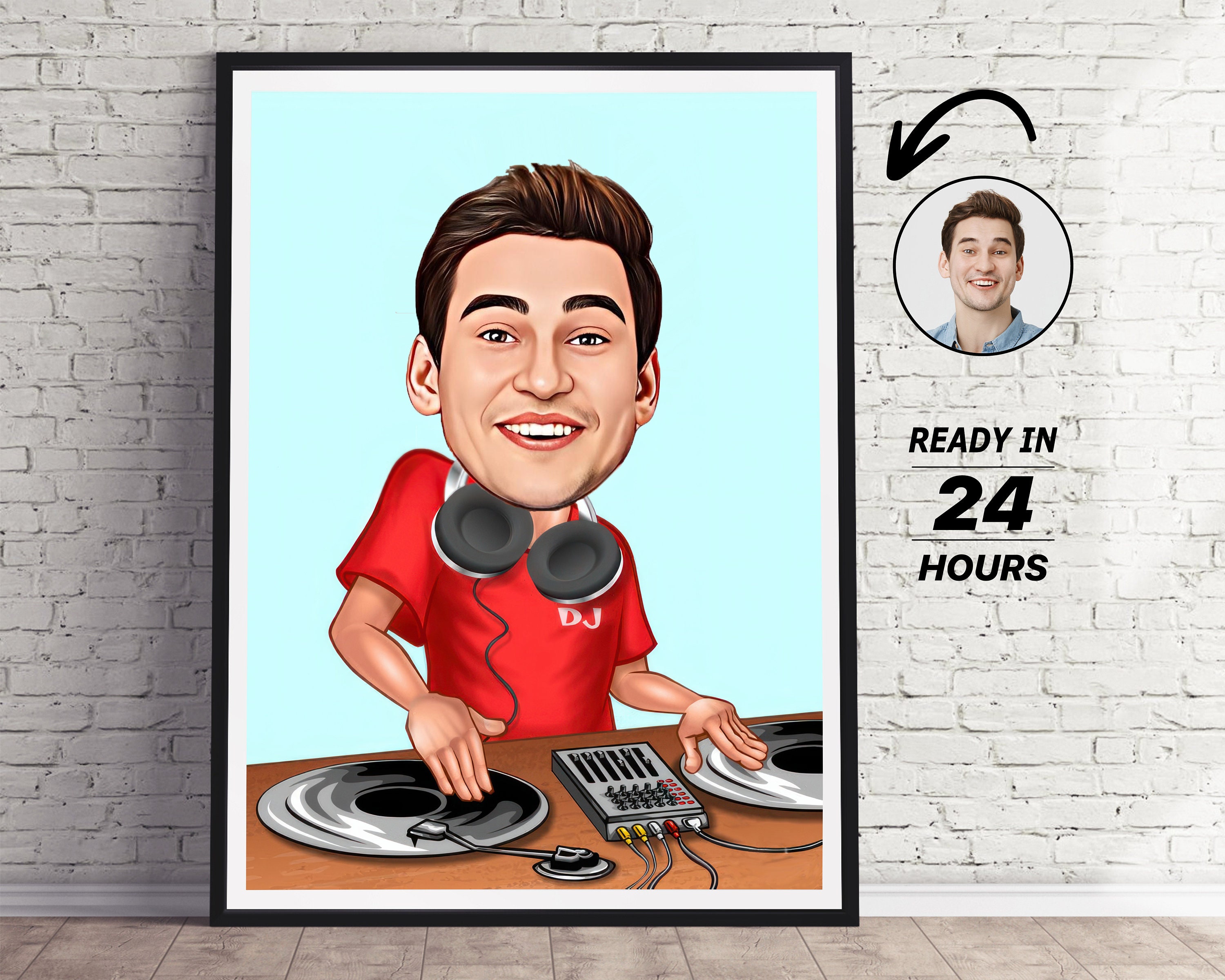 Personalized DJ Cartoon Portrait Custom DJ Caricature Drawing - Etsy