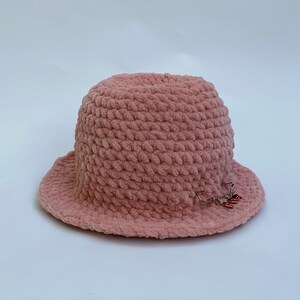 Pink Strawberry Bucket Hat, Crochet Bucket Hat, Knitted Bucket Hat ...