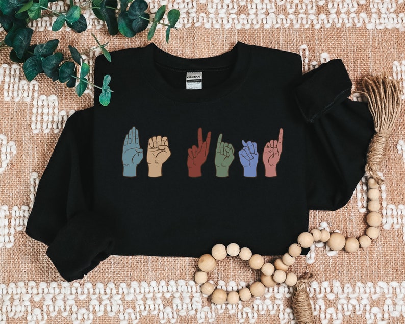ASL Be Kind Sweatshirt, Sign Language Sweatshirt, ASL Sweatshirt ...