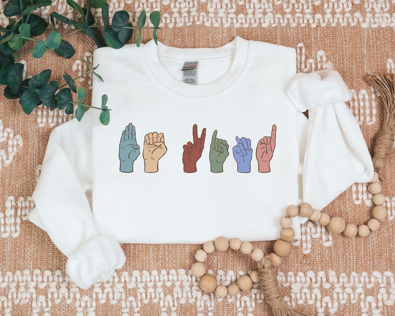 ASL Be Kind Sweatshirt, Sign Language Sweatshirt, ASL Sweatshirt ...