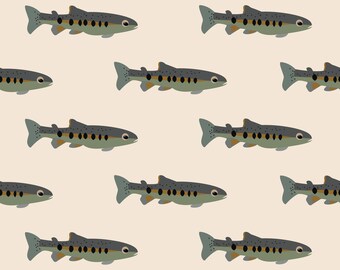 Chum Salmon Fish Repeat Seamless Surface Pattern Design for Commercial ...