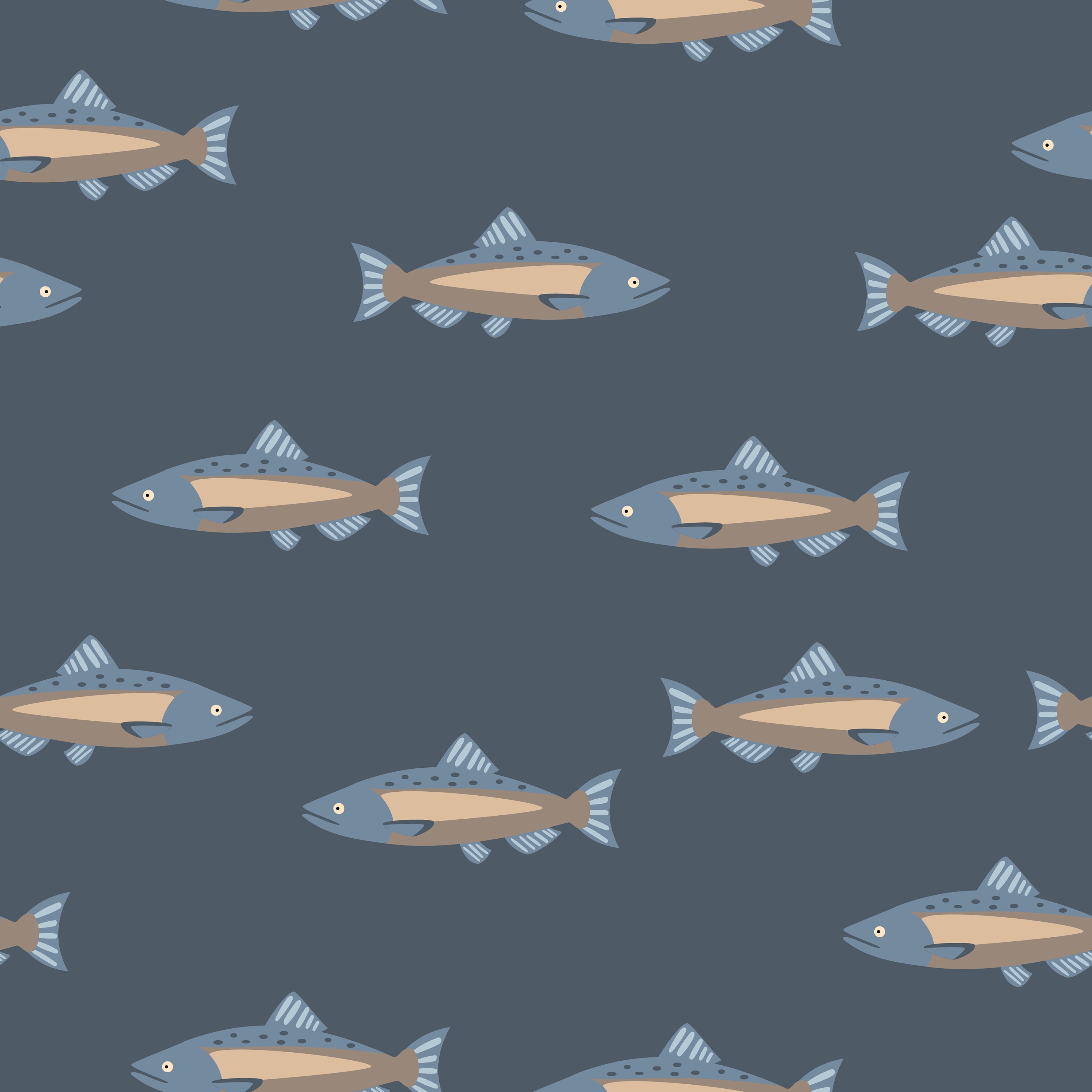 Chinook Salmon Fish Repeat Surface Pattern Design for Commercial and ...