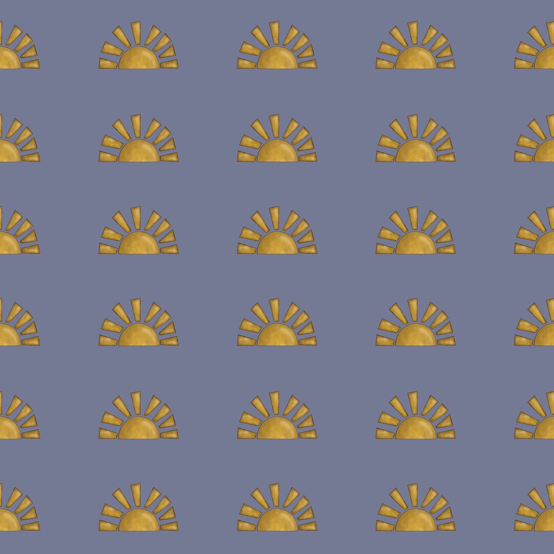 Golden Hour Sun Repeat Seamless Surface Pattern Design for Commercial ...