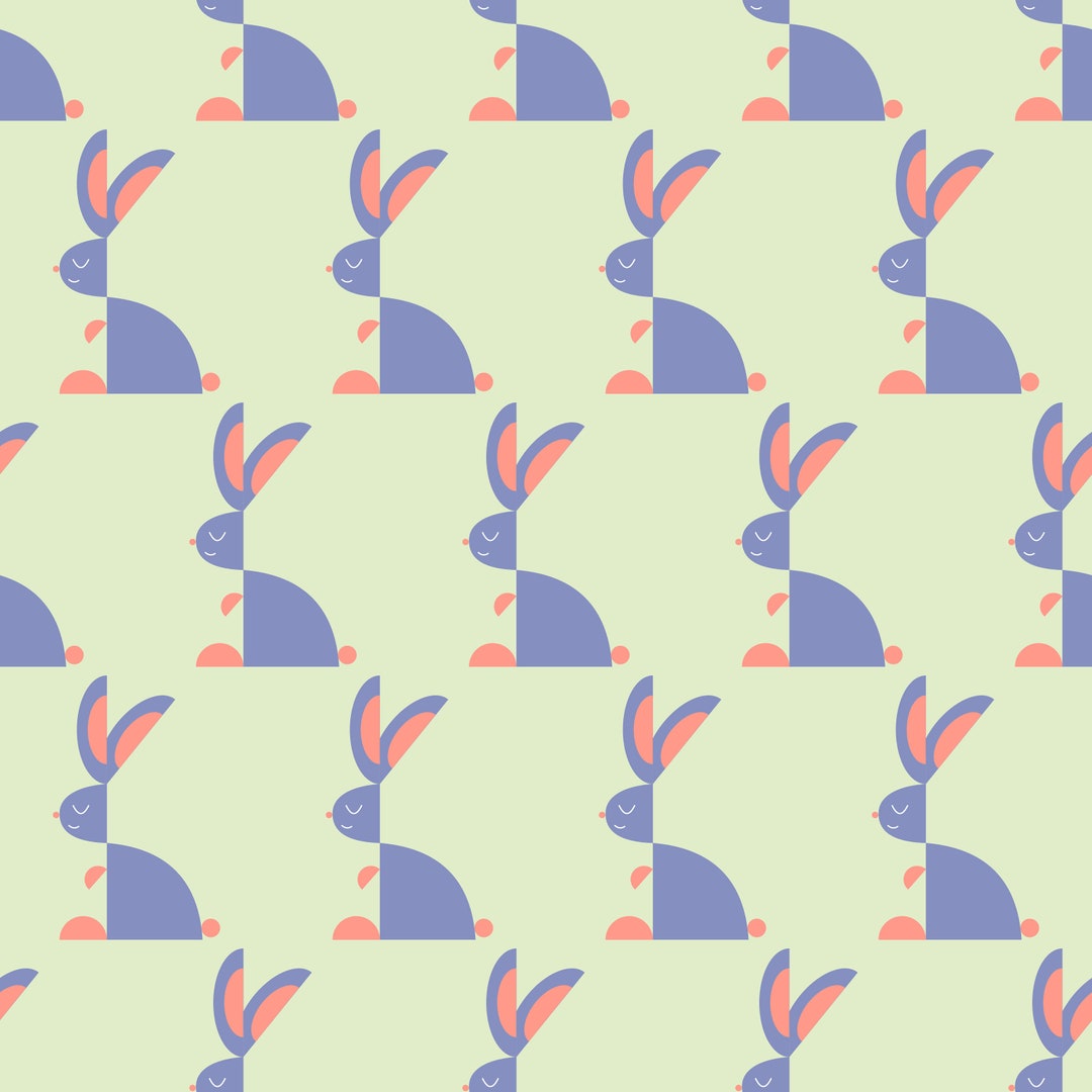 Geometric Bunny Rabbits Repeat Seamless Surface Pattern Design for ...
