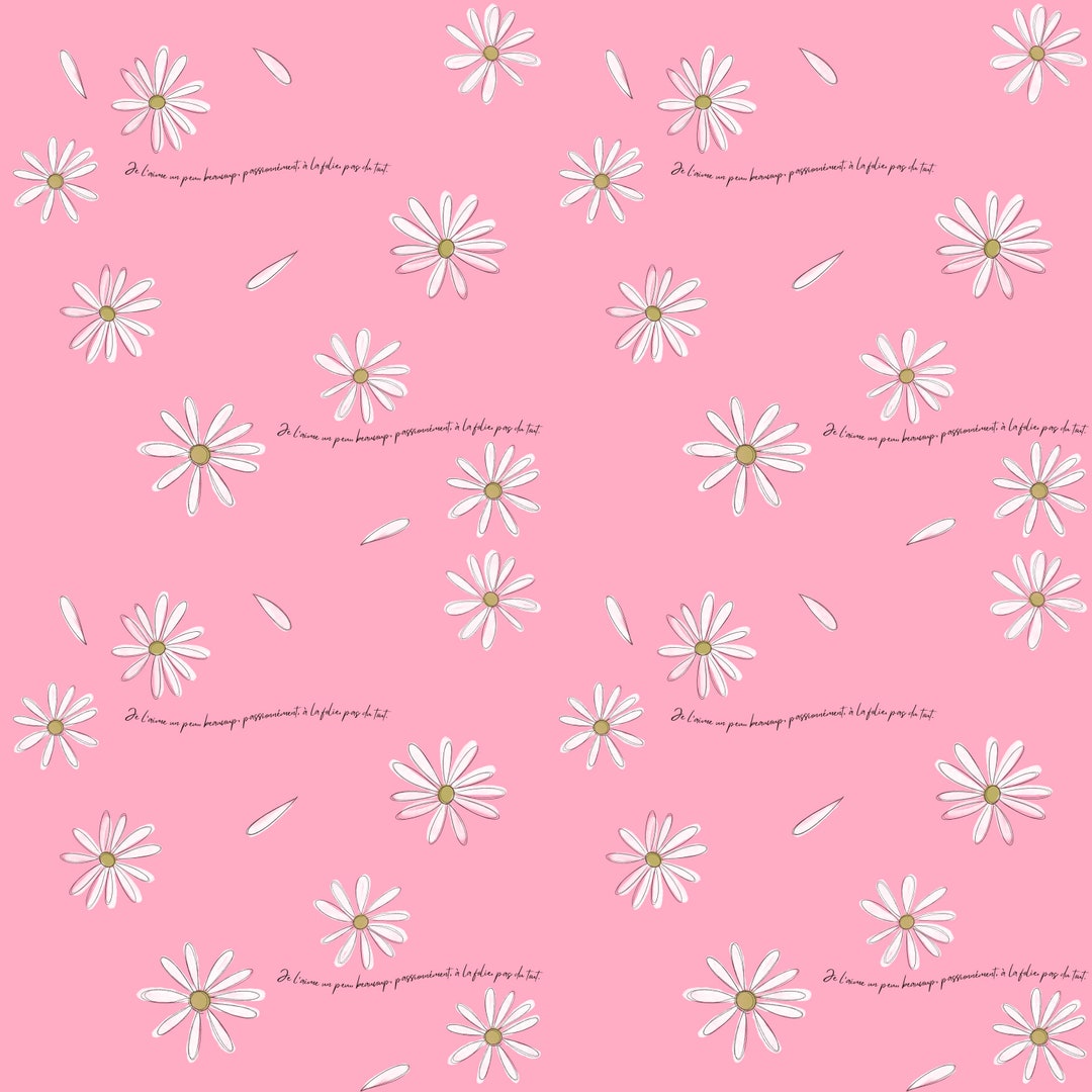 Pink Flowers Floral Repeat Seamless Surface Pattern Design for ...