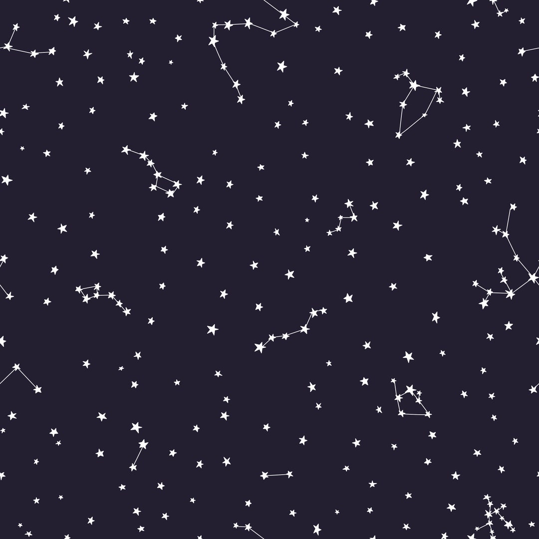 Dark Blue Navy Constellations Stars Repeat Surface Pattern Design for ...