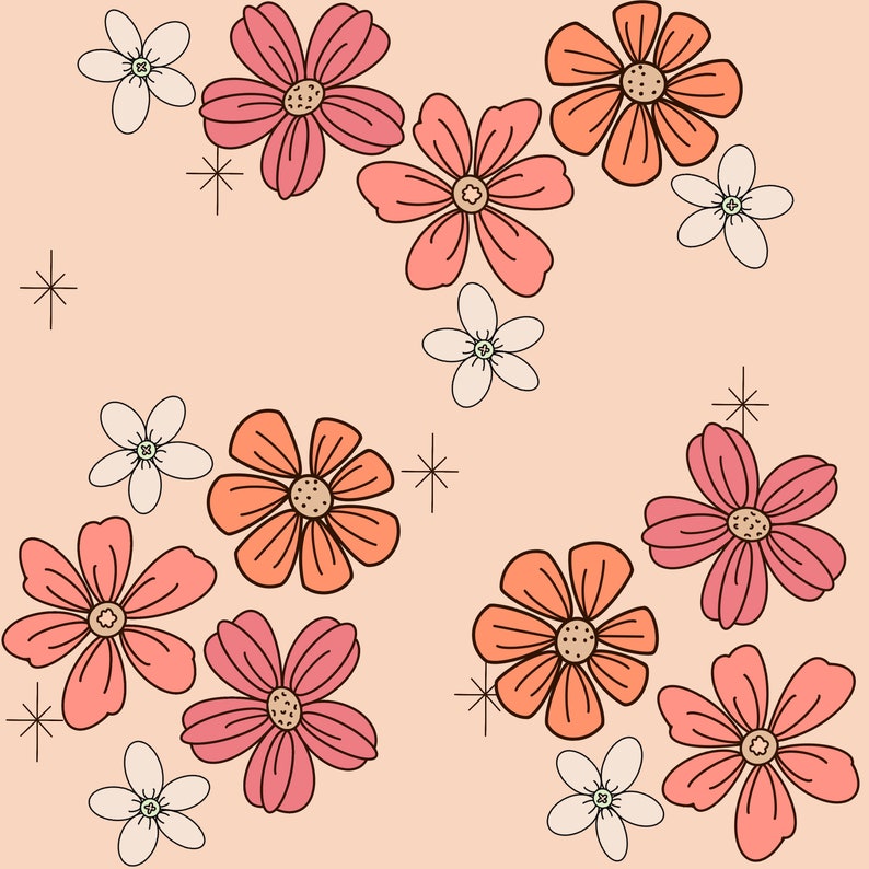 Spring Flowers Florals Repeat Surface Pattern Design for Commercial and Personal Use Sweet as ...