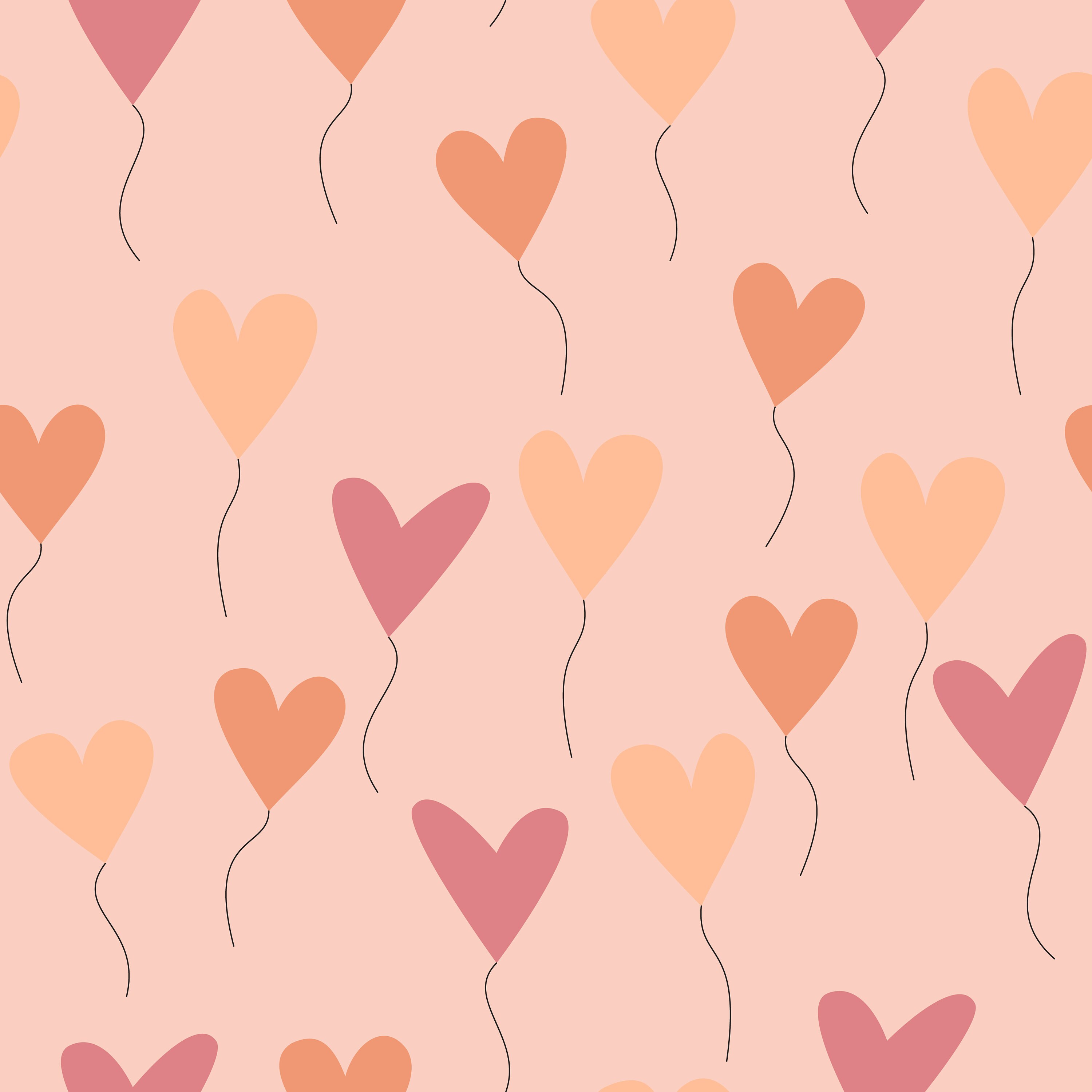 Balloon Hearts Seamless Repeat Surface Pattern Design for Commercial ...