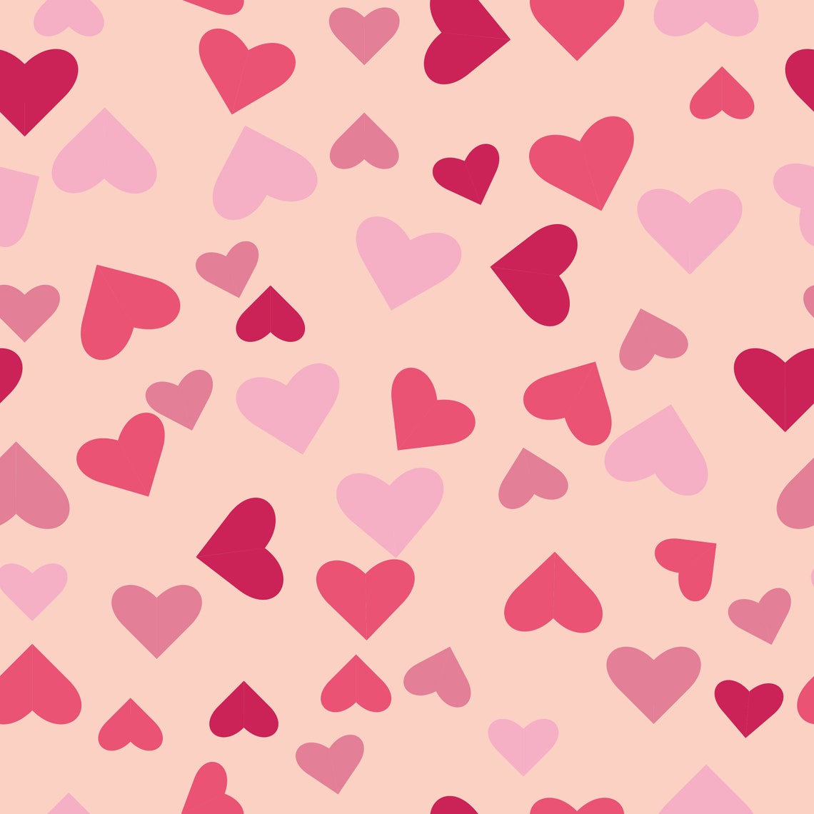 Pink Hearts Repeat Seamless Surface Pattern Design for Commercial and ...
