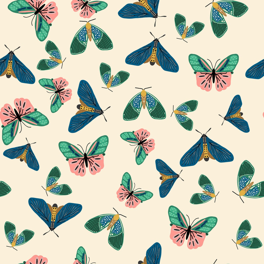 Butterfly Repeat Seamless Surface Pattern Design for Commercial and ...
