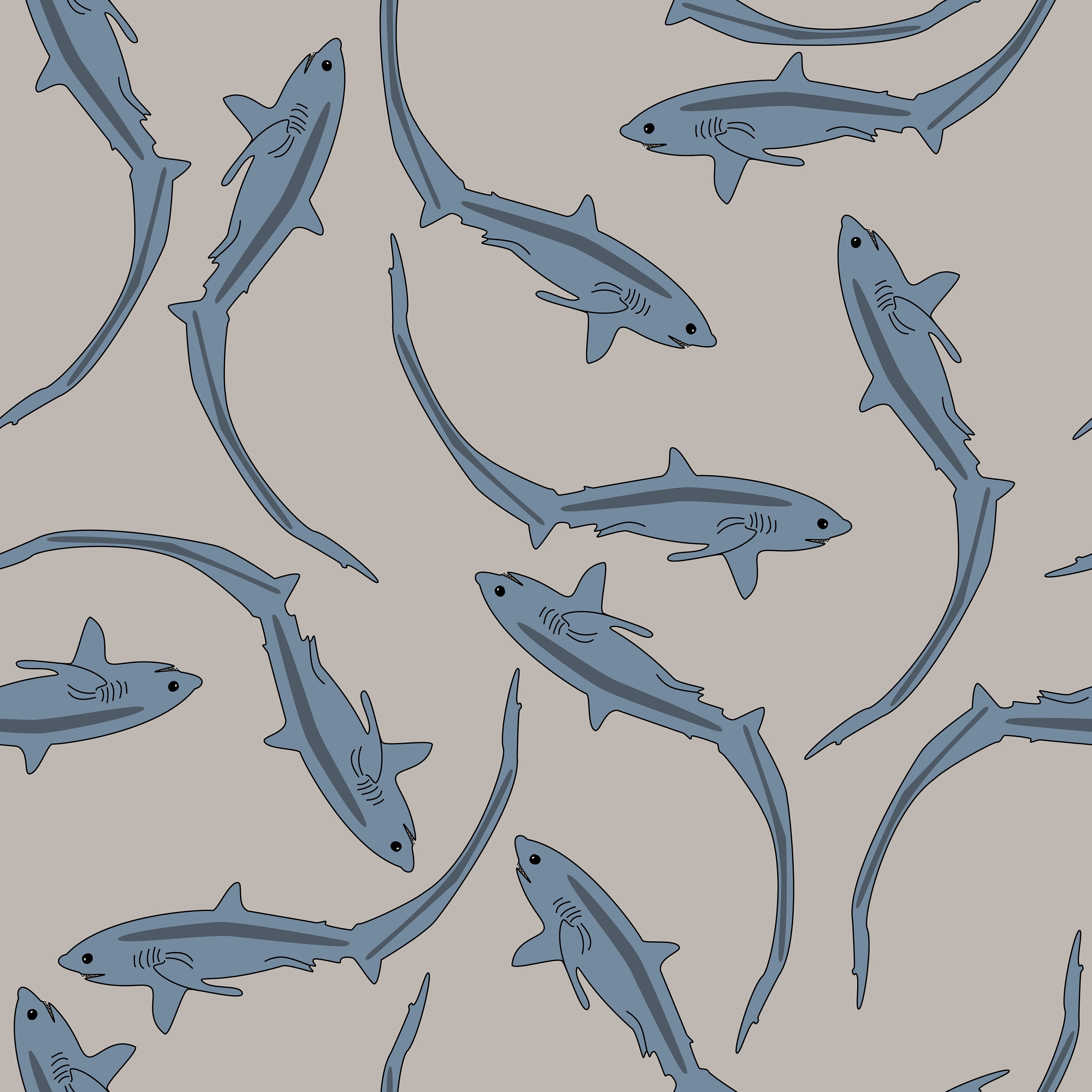 Thresher Shark Repeat Surface Pattern Design for Commercial and ...