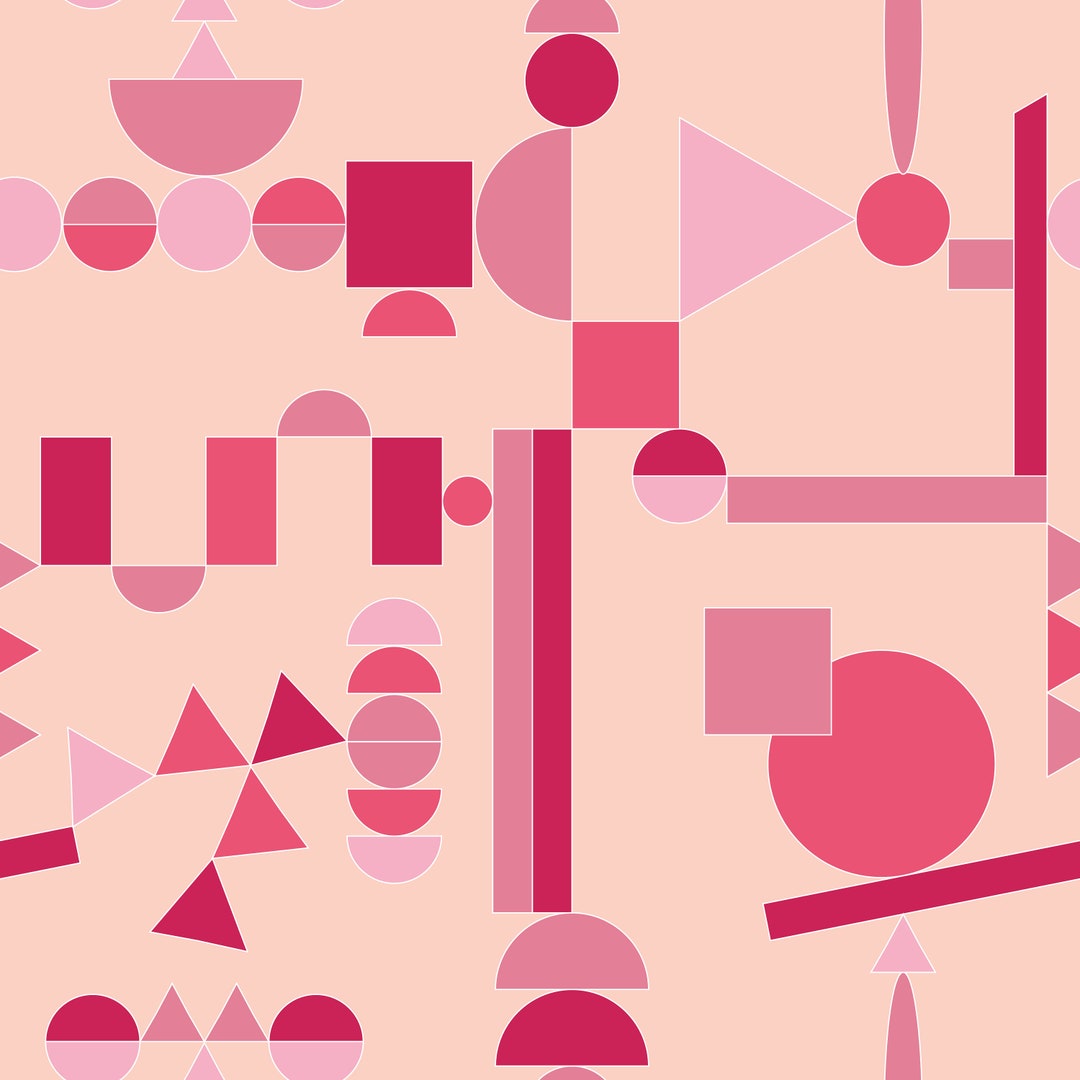 Abstract Shapes Pink Repeat Seamless Surface Pattern Design for ...