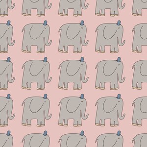 Birthday Party Elephants Repeat Surface Pattern Design for Commercial ...