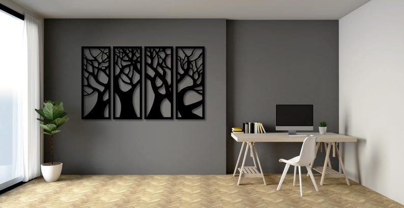Tree Panel Wall Art Laser Cut Files, CNC Router, Glowforge (digital ...