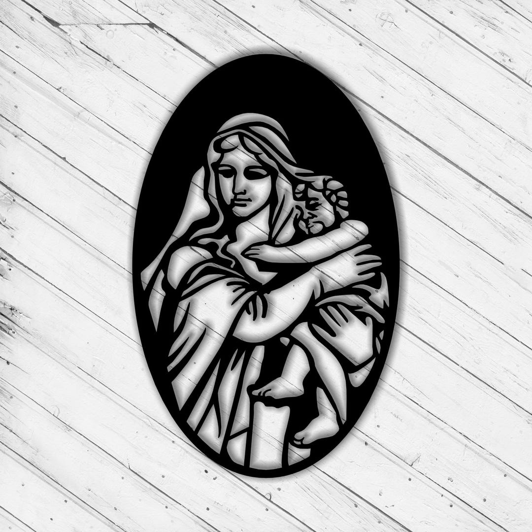 Virgin Mary Wall Art: Laser Cut File for Cricut, Glowforge (digital ...