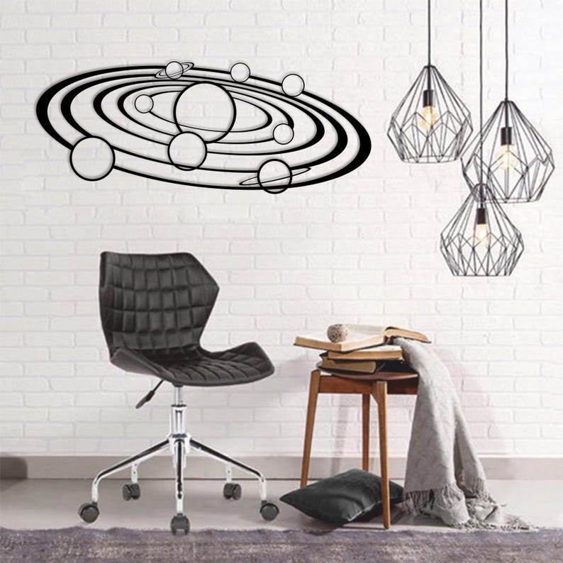 Solar System Wall Art Svg Dxf Ai Laser Cut File for Wall Decor ...