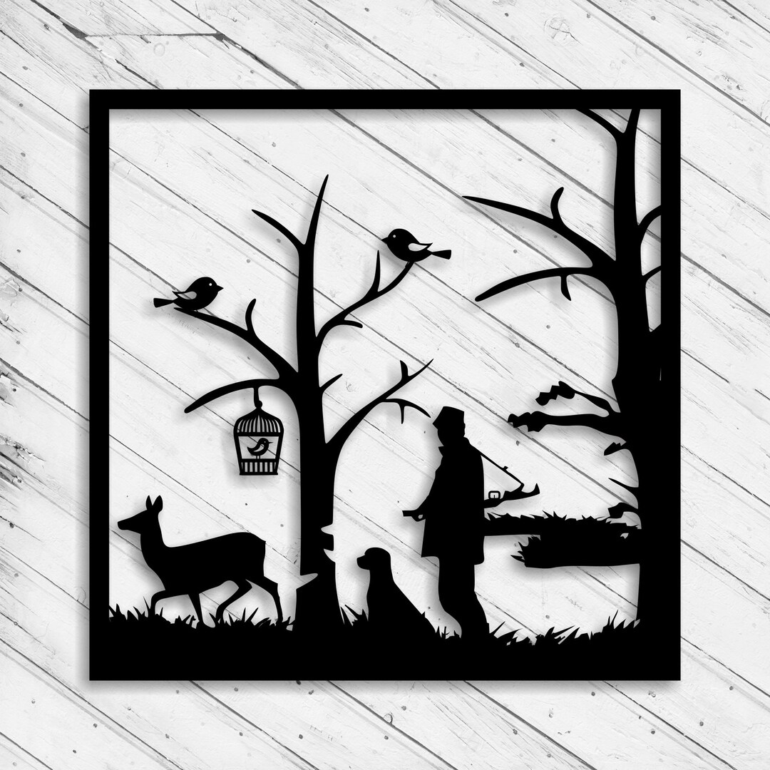 Hunt Wall Art Svg Dxf Ai Laser Cut File for Wall Decor, Glowforge Xtool ...