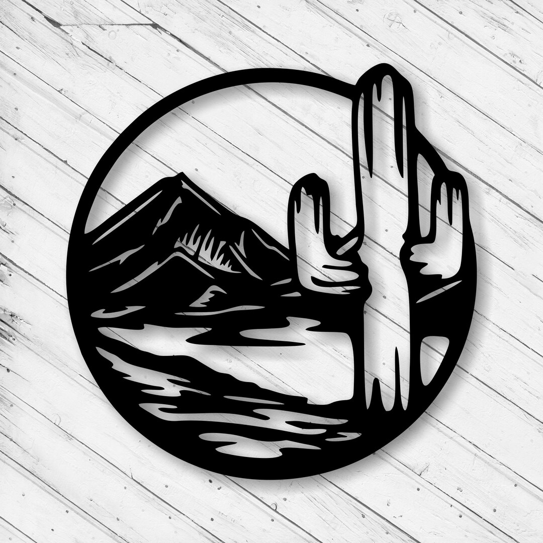 Cactus Wall Art Svg Dxf Ai Laser Cut File for Wall Decor, Glowforge ...