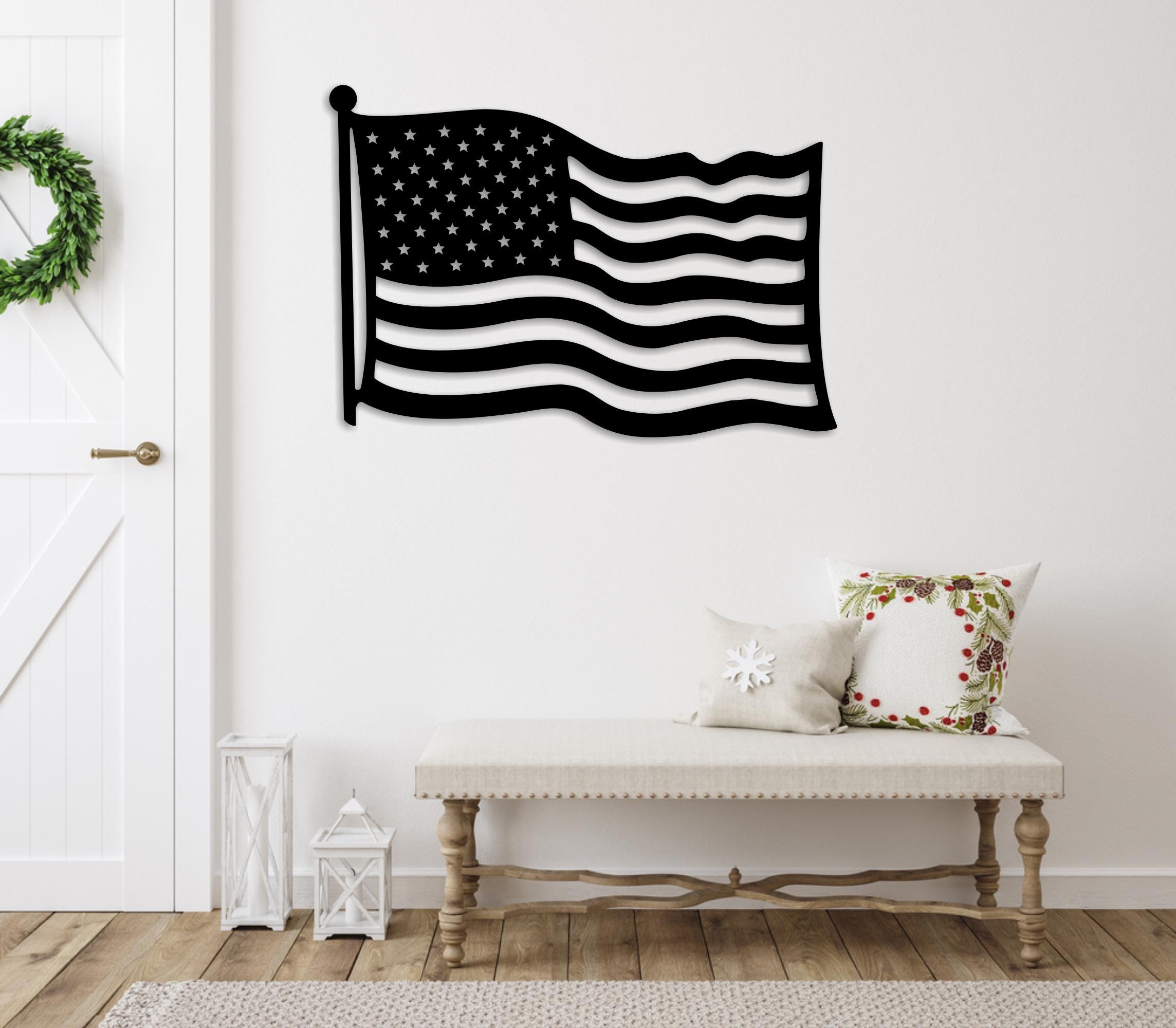 USA Flag Wall Art Laser Cut File, CNC Router Ready (digital Download ...