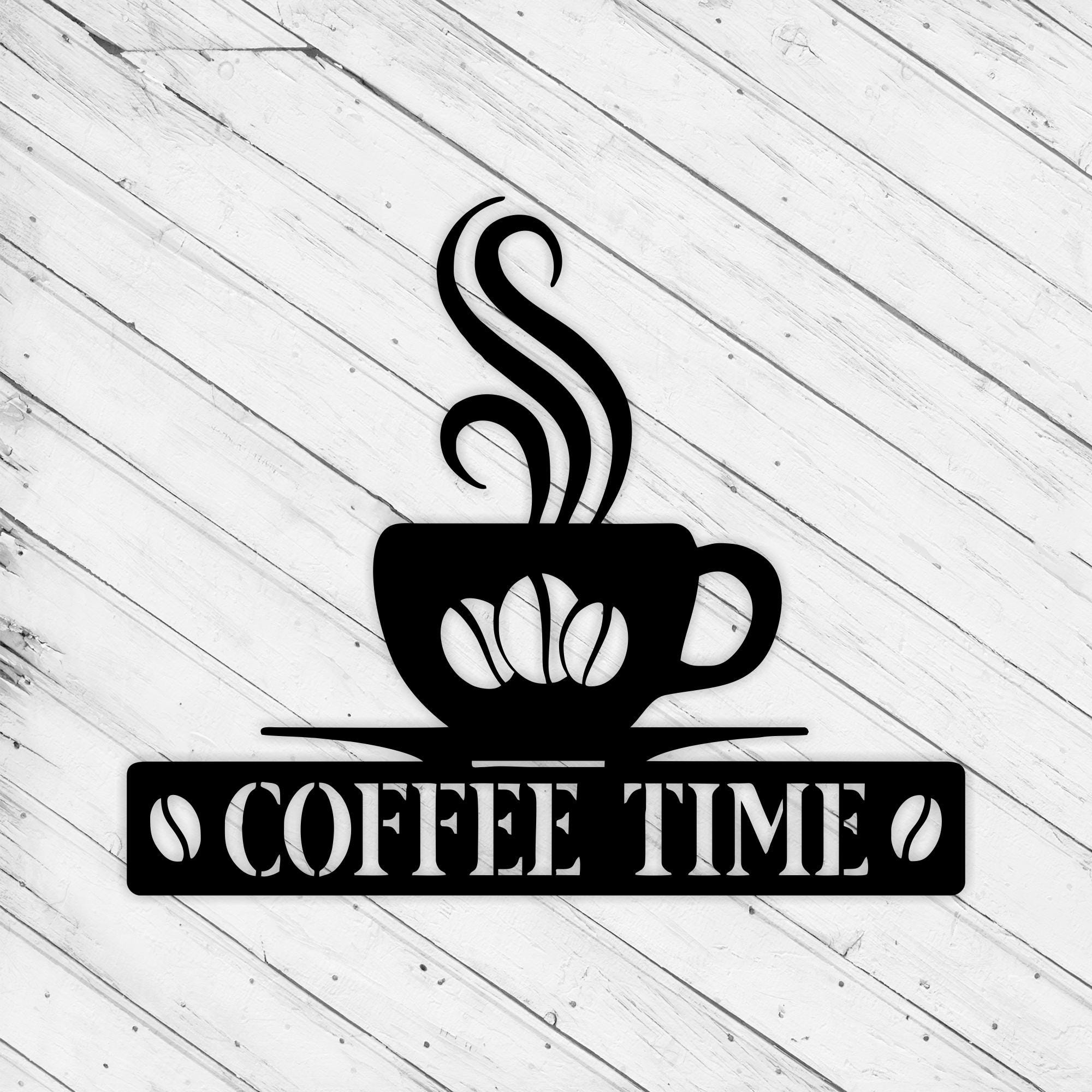 Coffee Time Wall Art Svg Dxf Ai Laser Cut File for Wall Decor ...