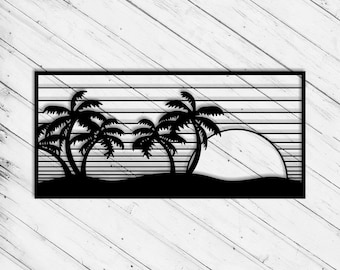 Palm Leaf Wall Art Decor Laser Cut Dxf Glowforge Svg Xtool D1 CNC ...