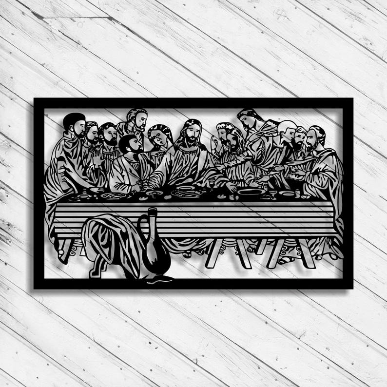 Arte mural de la Última Cena SVG DXF AI, archivo cortado con láser para ...