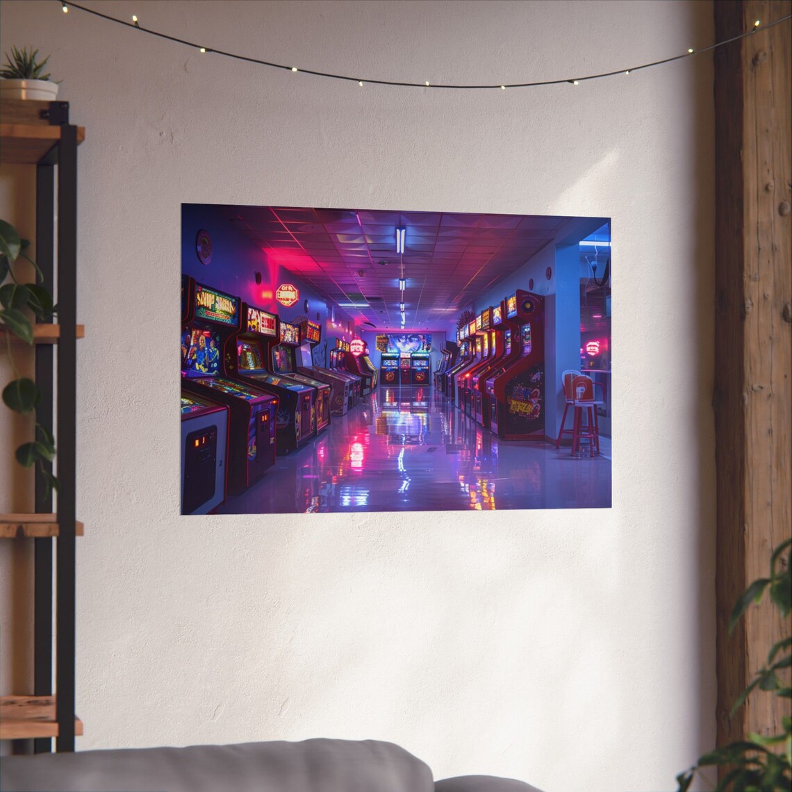 Vintage Style Arcade, Matte Horizontal Poster - Etsy