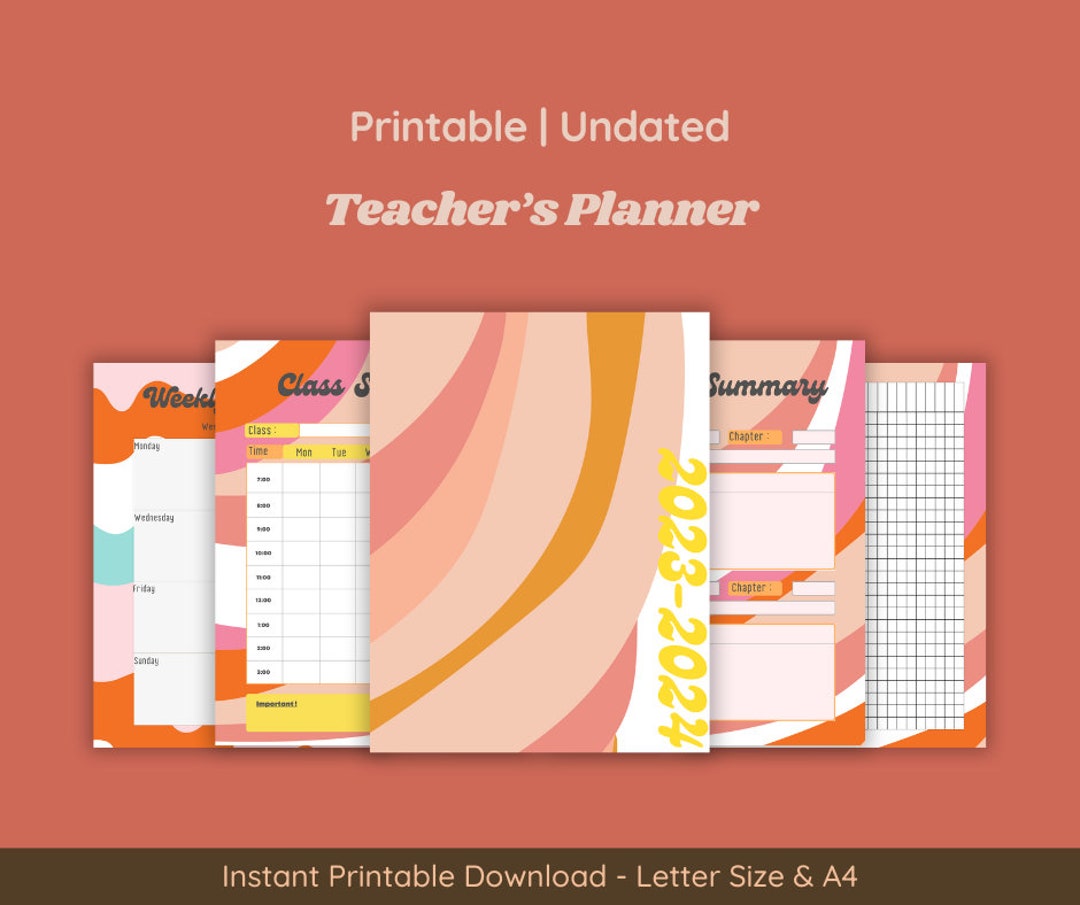 Groovy Digital Planner, Printable Planner, Teacher's Guide ...