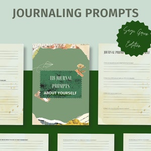 Digital and Printable Sage Green Journal, Ultimate Journaling Prompts ...