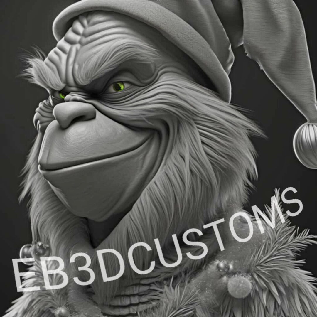 Grinch Custom 3D Art PNG - Etsy