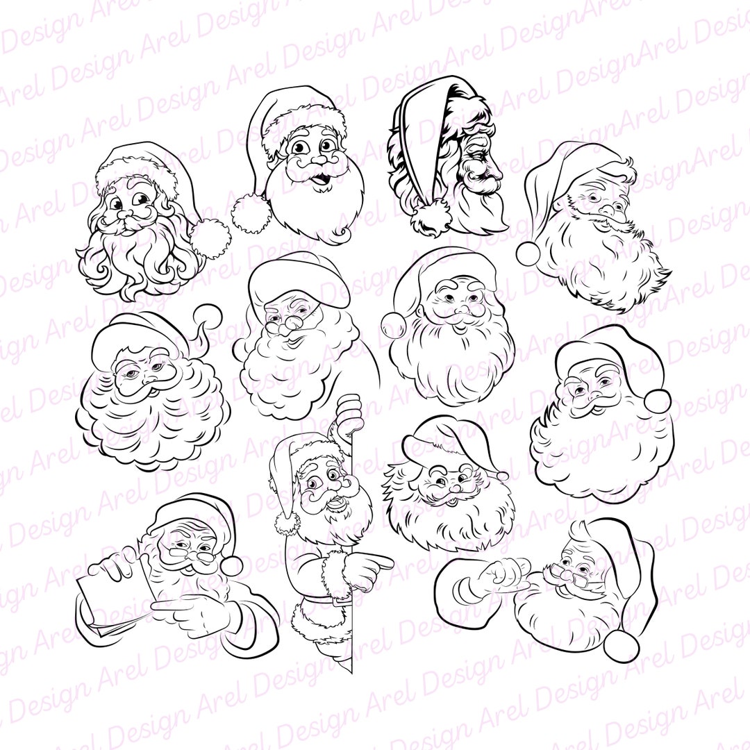 Santa SVG, Santa Face Svg, Father Christmas Svg, Santa Cricut Cut Files ...