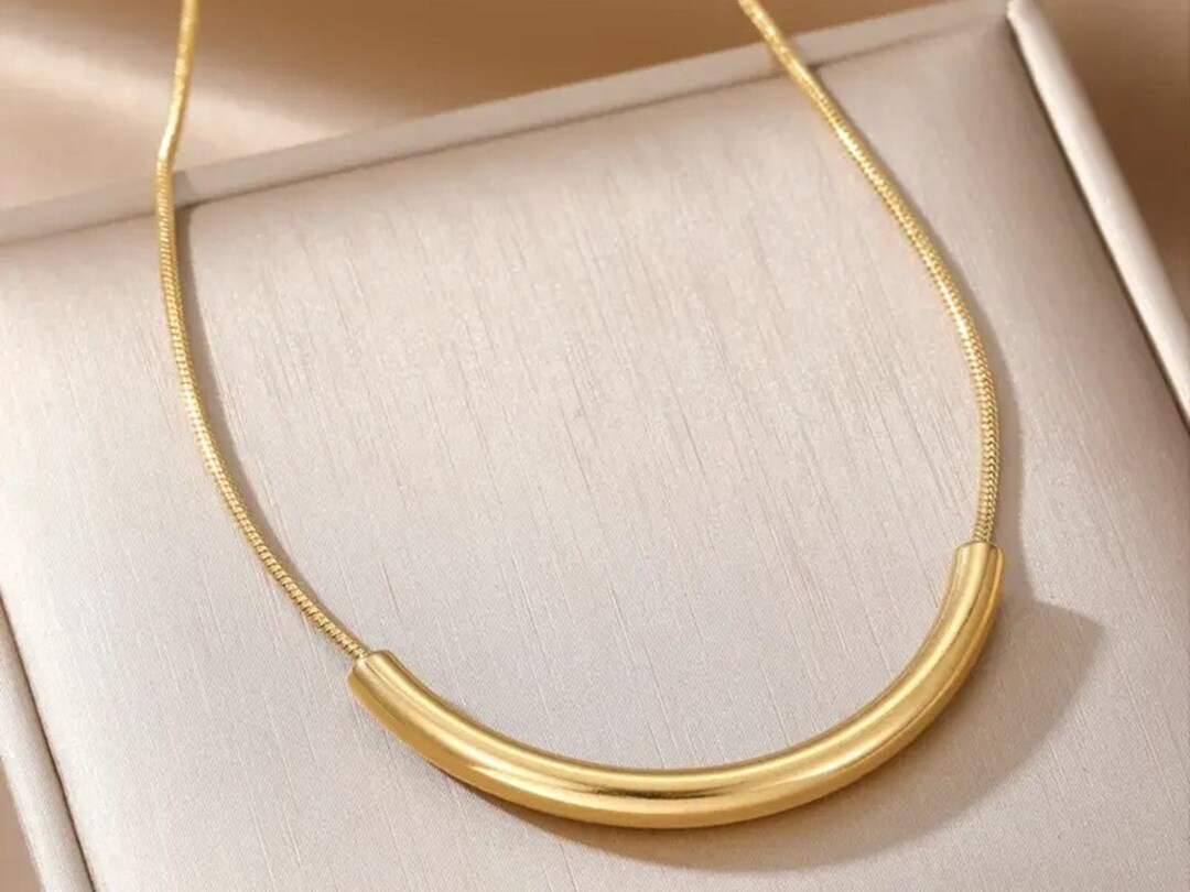 Minimalist Stainless Steel Smile Necklace, Fashion Jewelry - Etsy