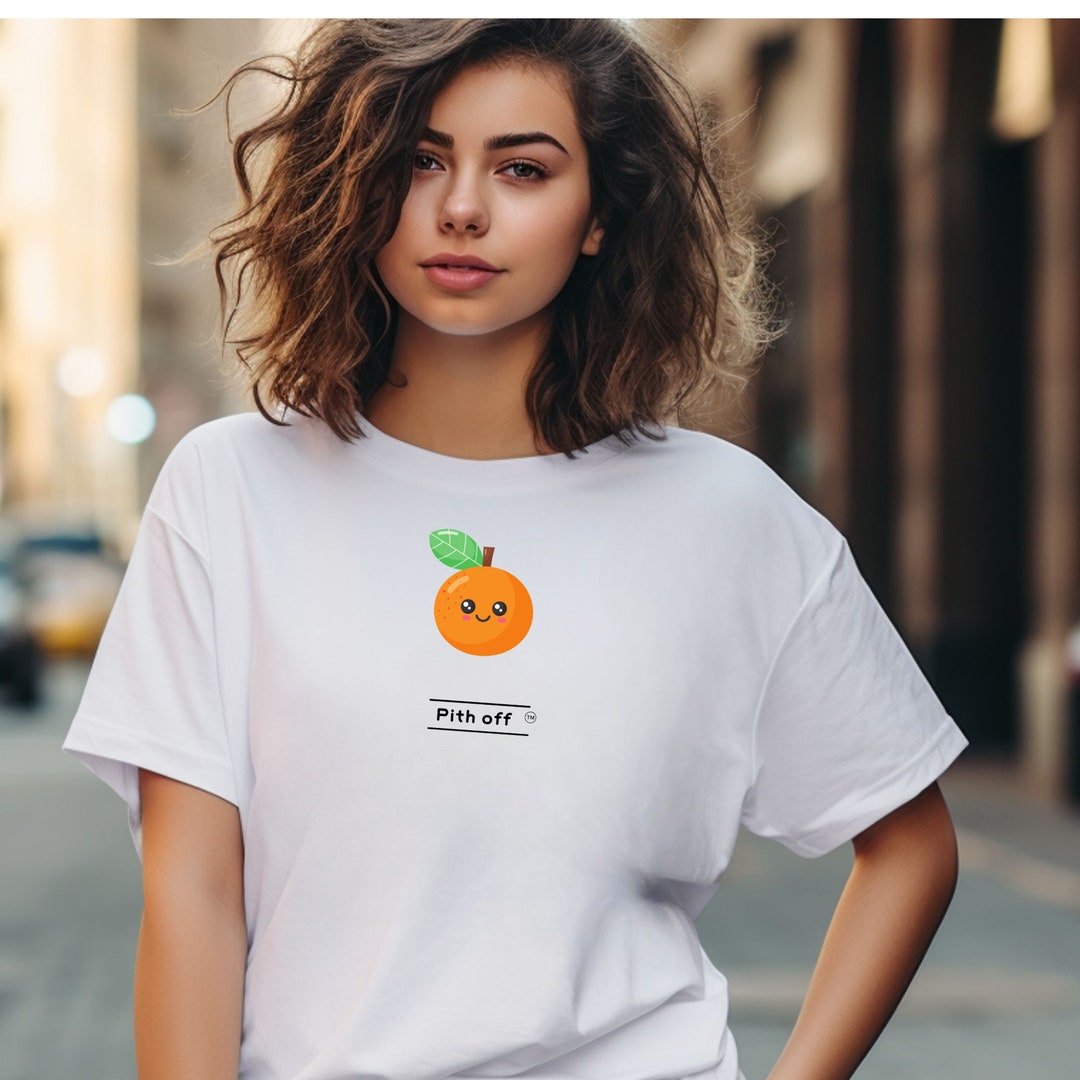 Orange Shirt, Pith Off, Minimalist Fruit Shirt, Assertive Shirt ...