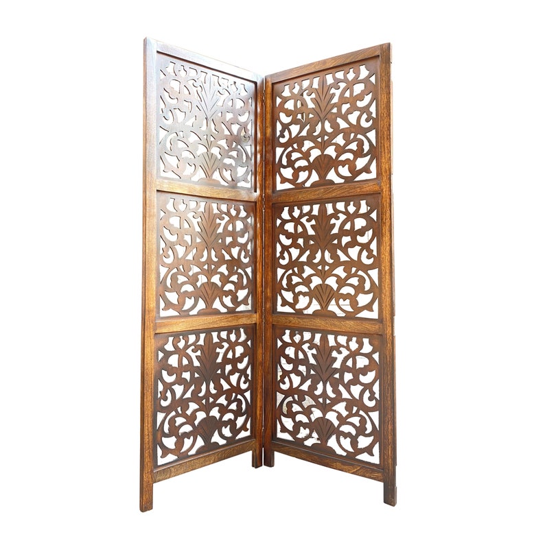 White Flower Style Wooden Folding Divider, Partition, Handmade Self ...